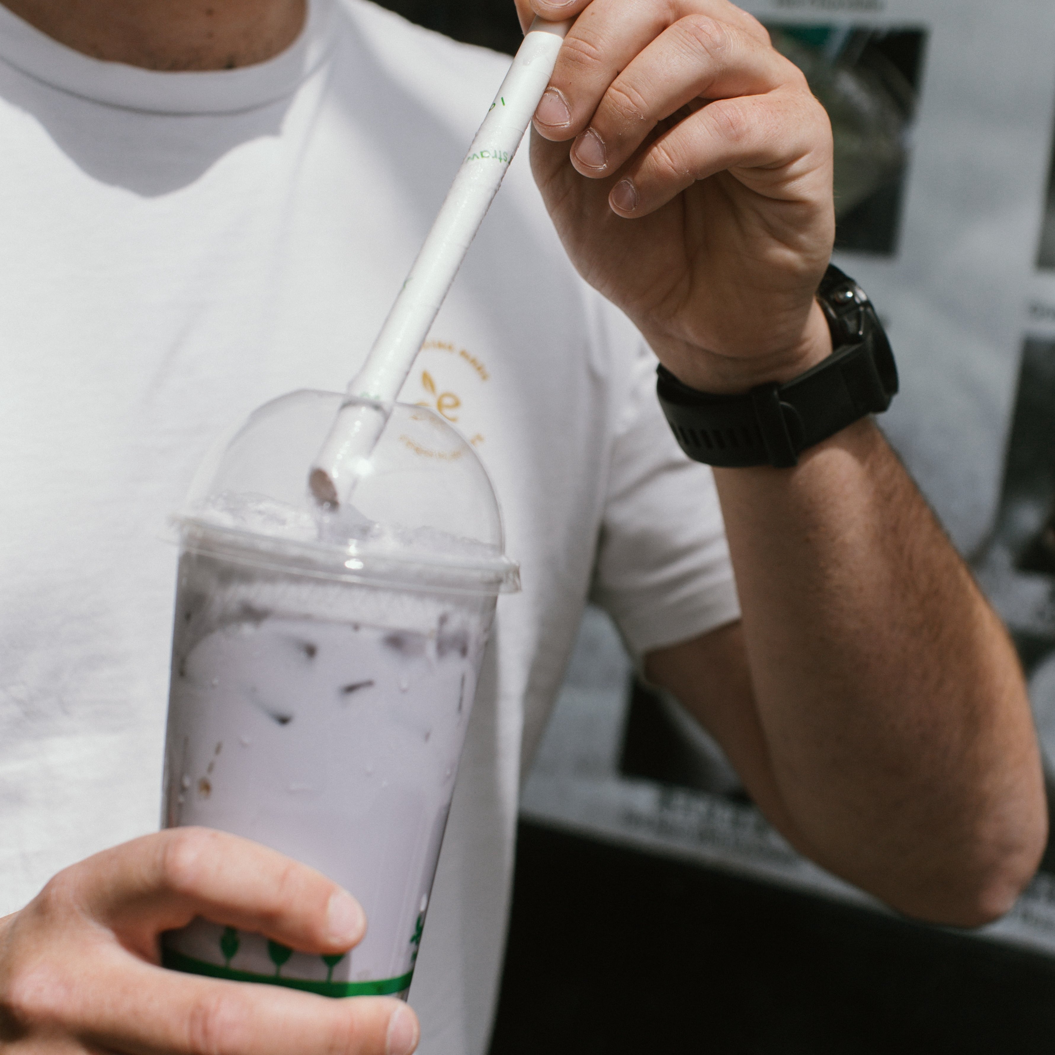 230mm Large White Paper Straw 12mm Pointed with Individual Wrap - FSC ...